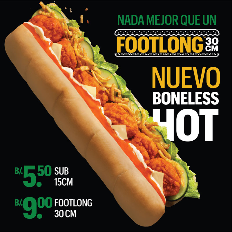 NUEVO BONELESS HOT | Promociones | Subway Panamá
