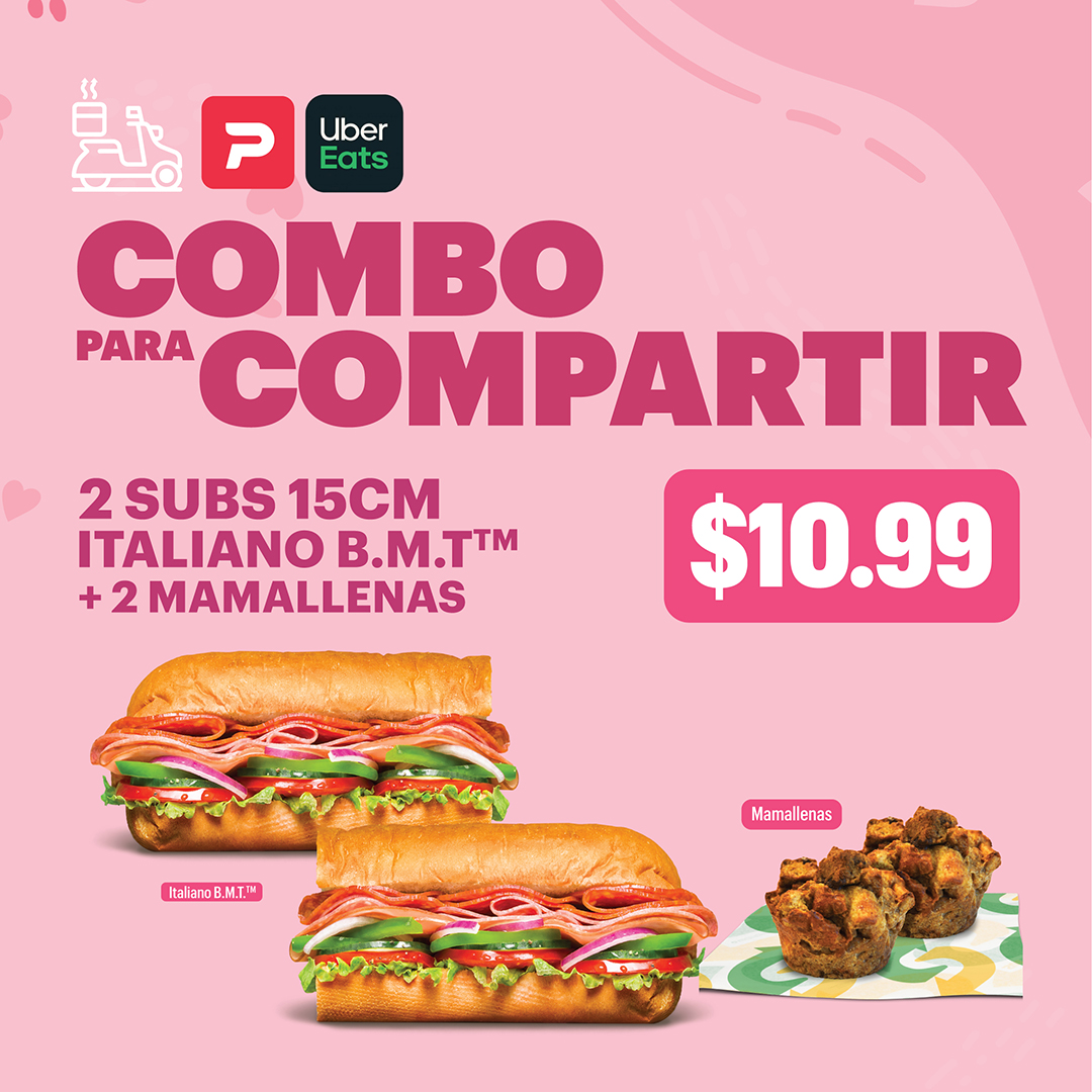 Combo Para Compartir 2 Subs 15cm + 2 Mamallenas $10.99 | Promociones ...
