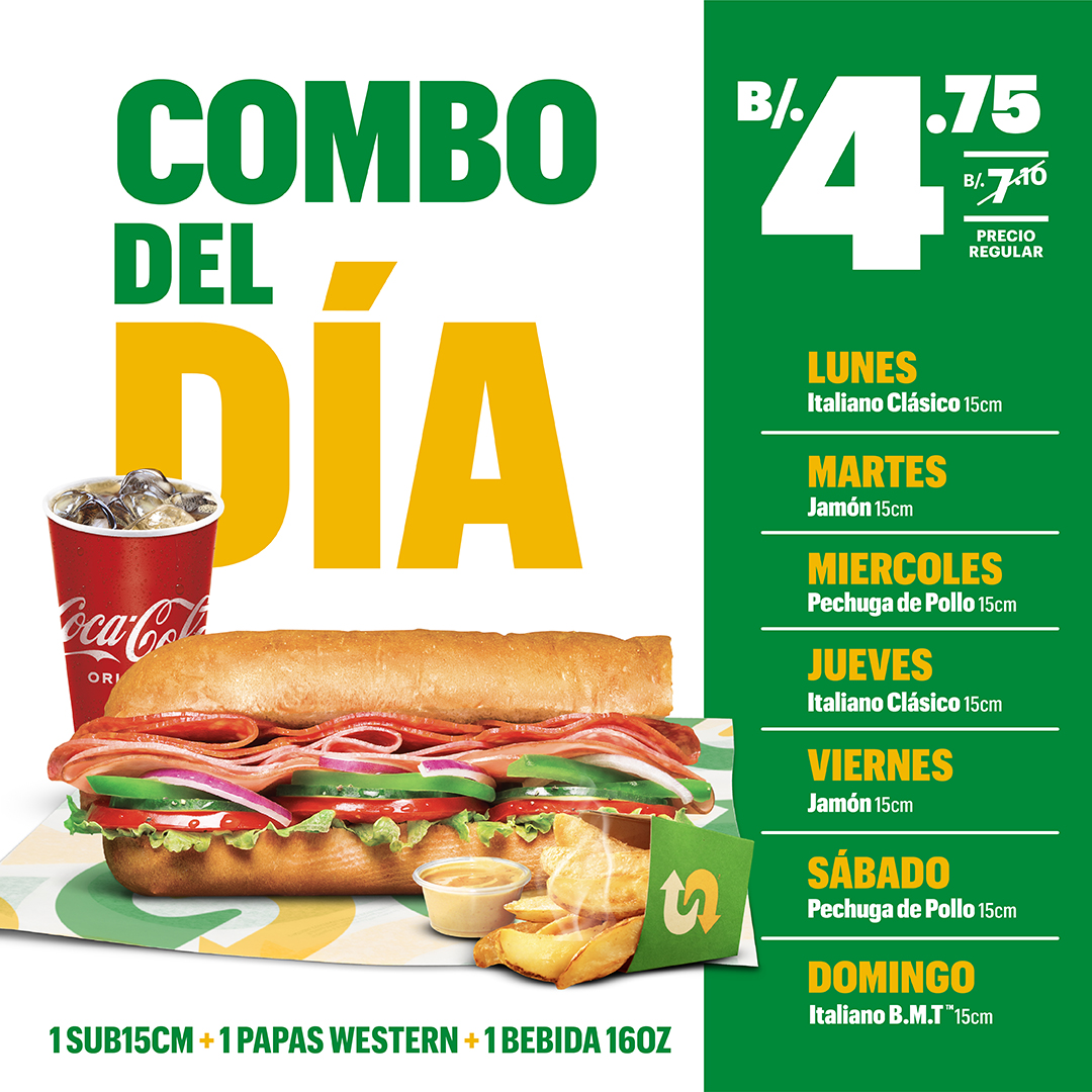 Combo del día | Promociones | Subway Panamá