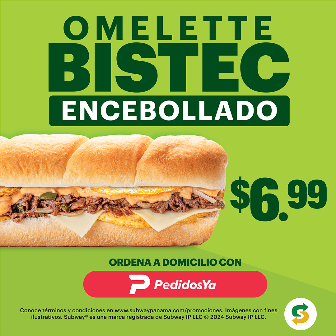 1 SUB OMELETTE DE BISTEC ENCEBOLLADO 30CM $6.99 | Promociones | Subway ...